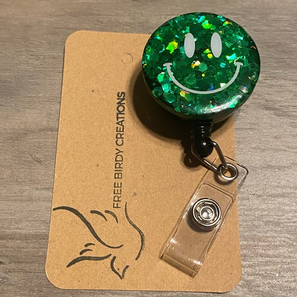 Accessories | Smiley Face Badge Reel | Poshmark